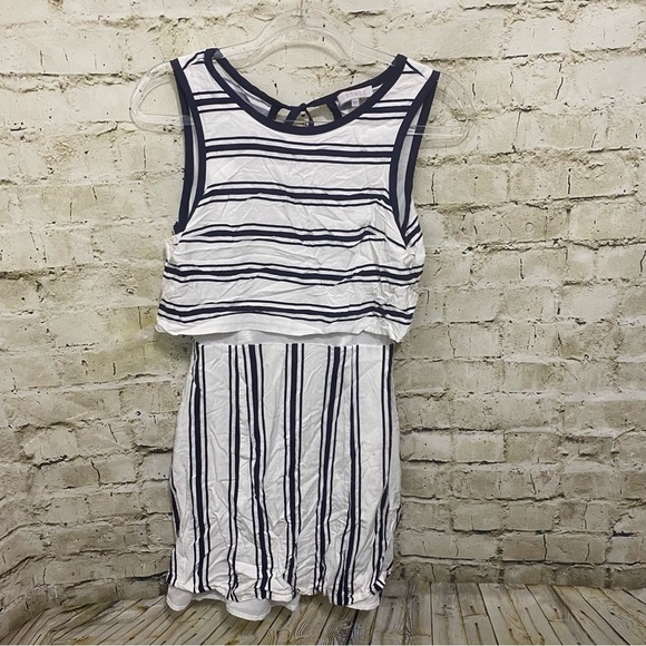 1. State | Dresses | State Black White Striped Rayon Tank Dress | Poshmark